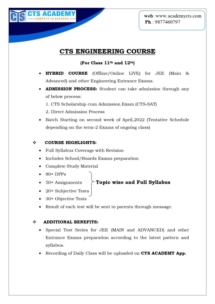 Non-Medical Courses Offered - CTS Academy